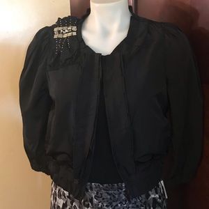 Ryu | Jackets & Coats | Ryu Black Jacket With Beaded Designmed | Poshmark